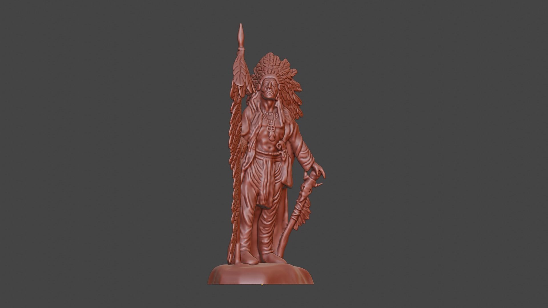 Native American warrior 3D model 3D printable | CGTrader