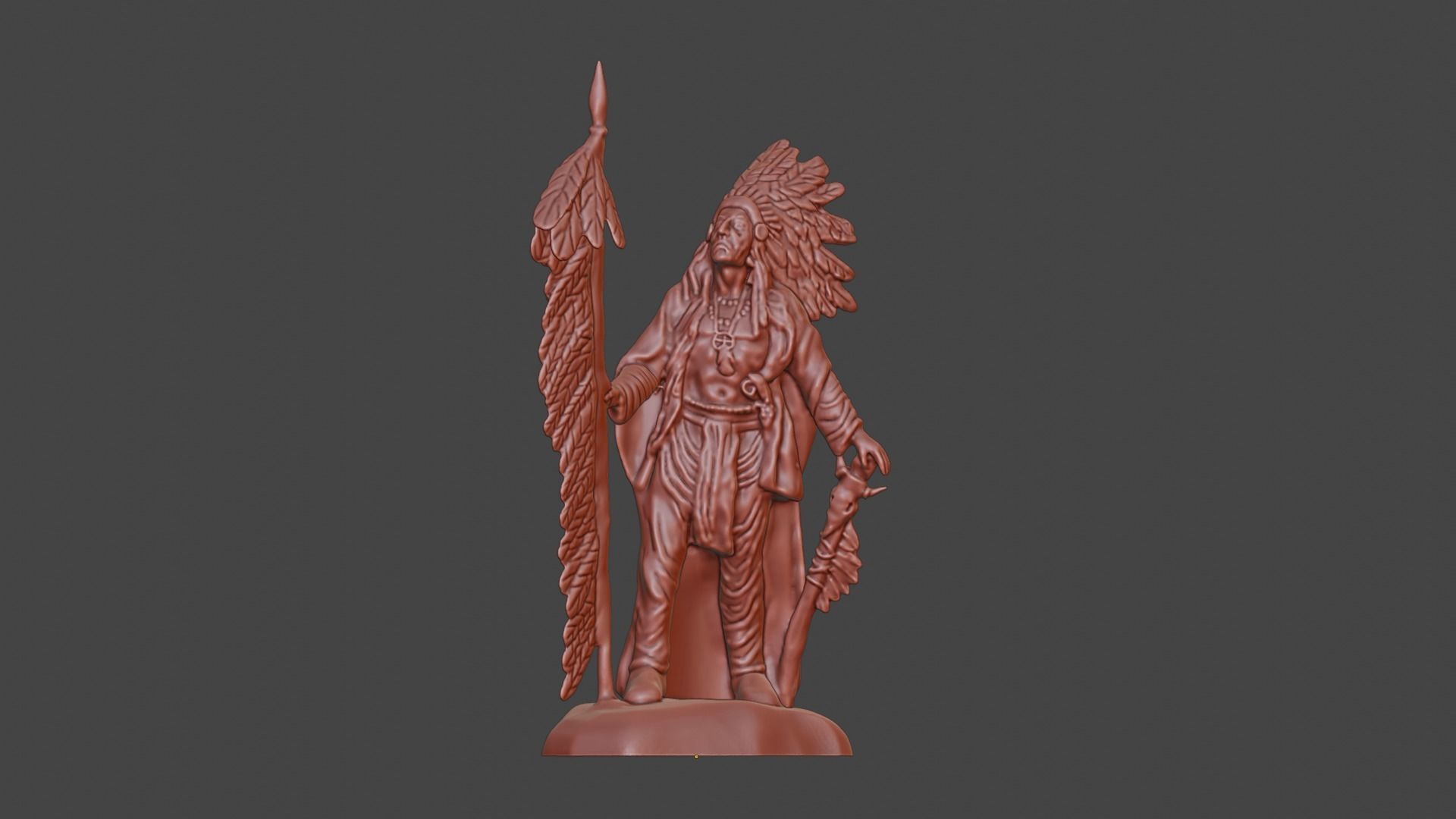 Native American warrior 3D model 3D printable | CGTrader
