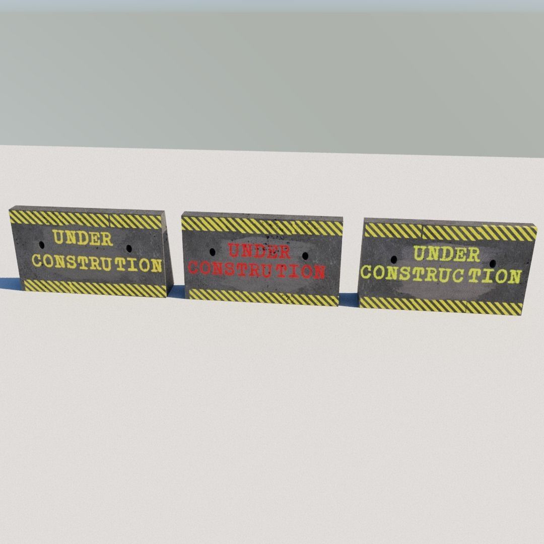3D model Under construction blockade VR / AR / low-poly | CGTrader