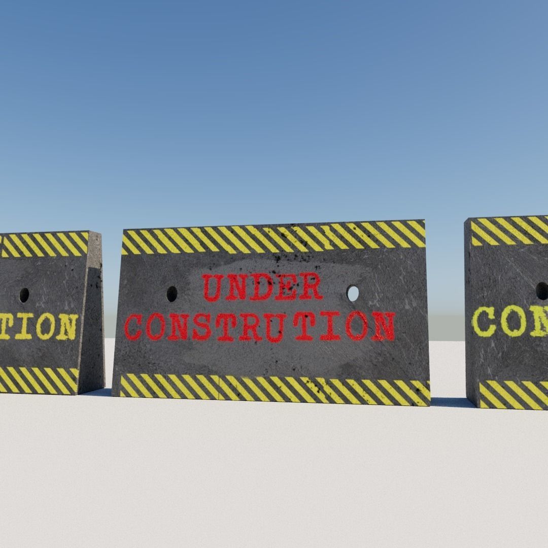 3D model Under construction blockade VR / AR / low-poly | CGTrader