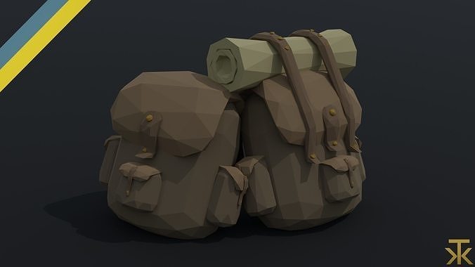 3D model Cartoon fantasy backpack Polygonal Style VR / AR / low-poly ...