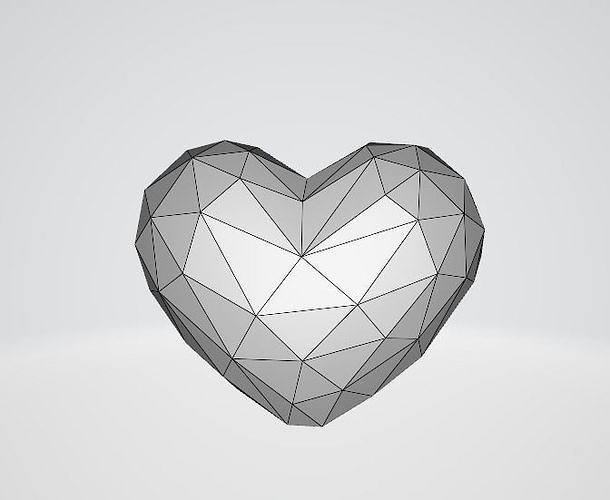triangular pattern heart 3D model 3D printable | CGTrader