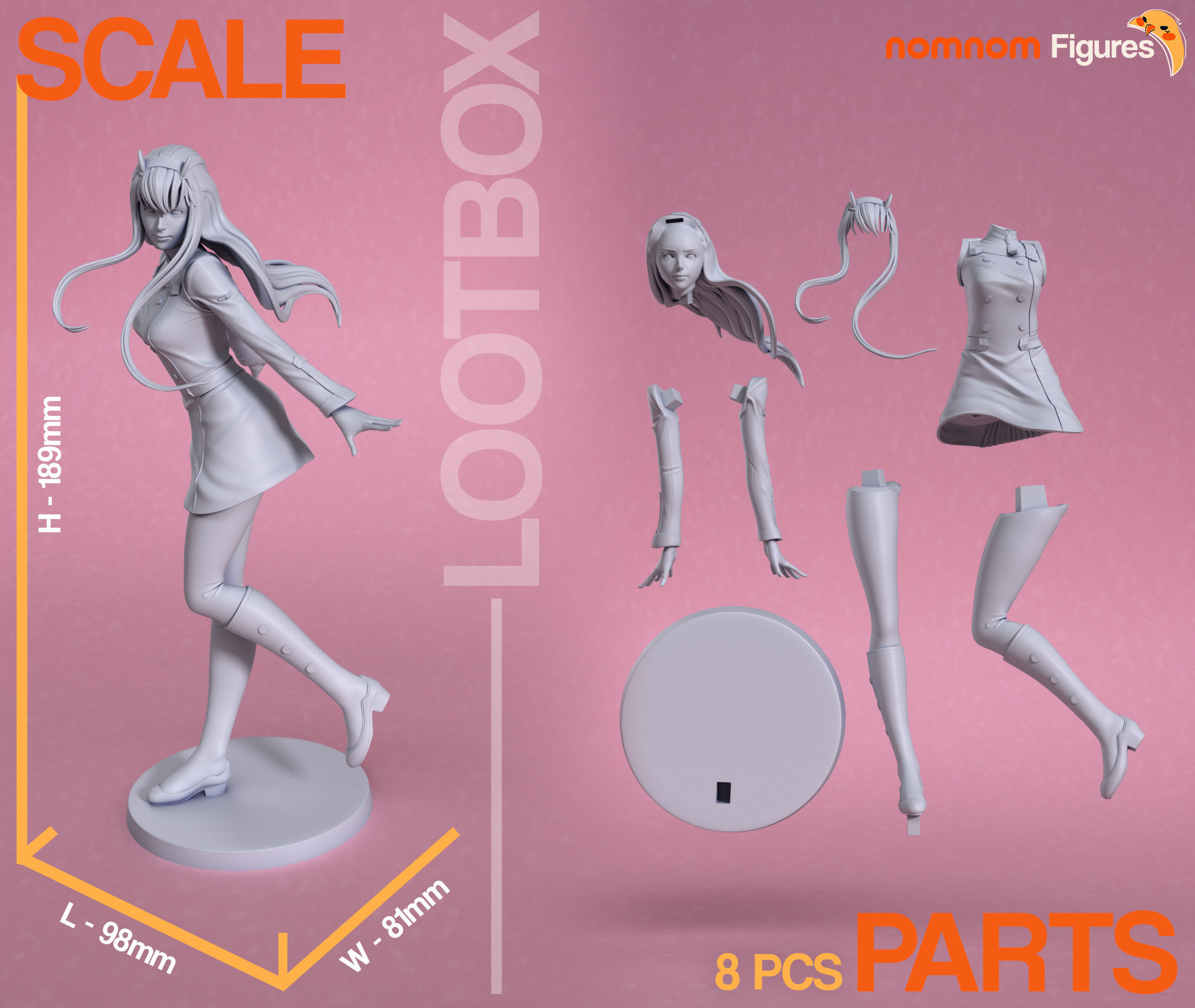 Zero Two - Darling in the FRANXX 3D model 3D printable | CGTrader