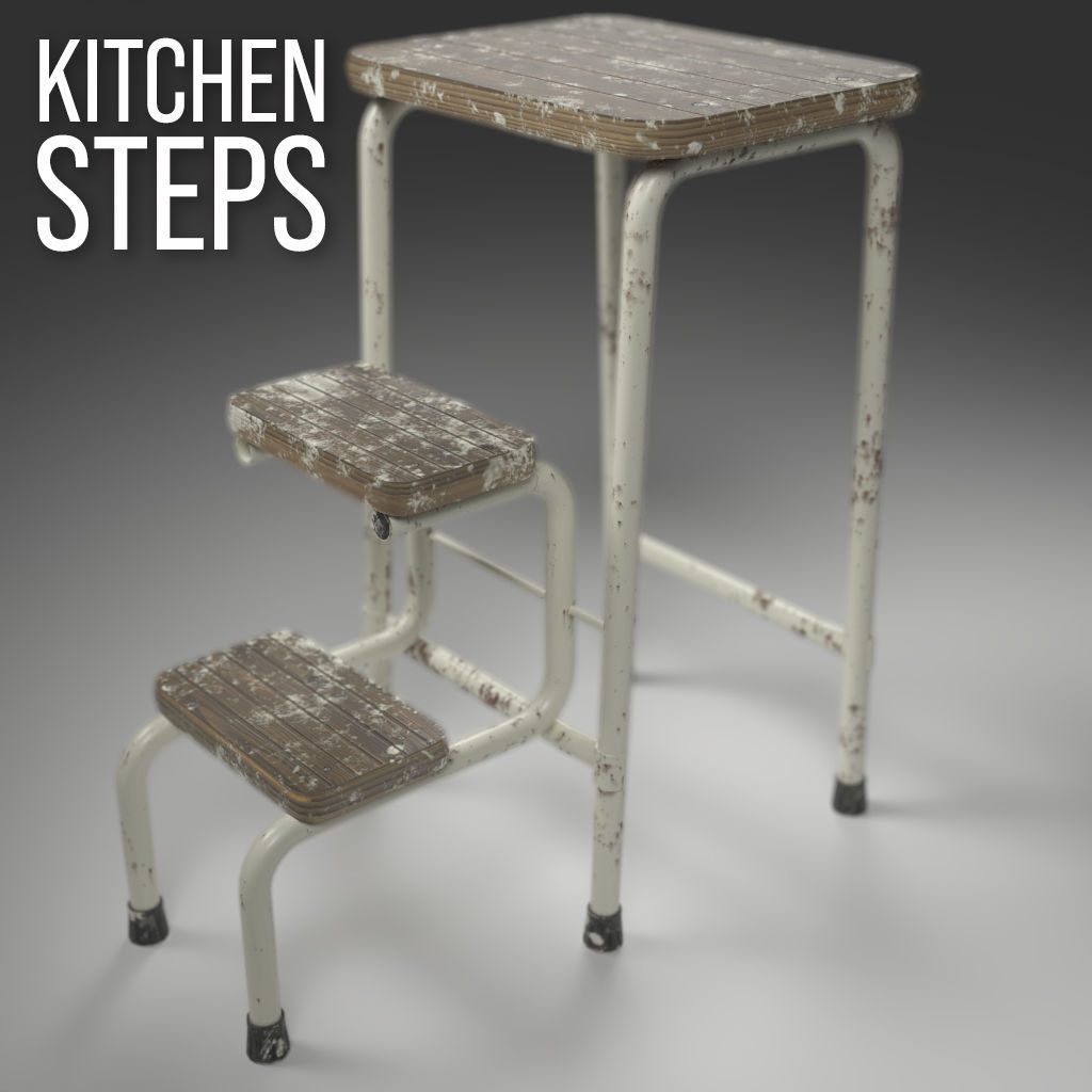 3D model Old Kitchen Steps VR / AR / low-poly | CGTrader