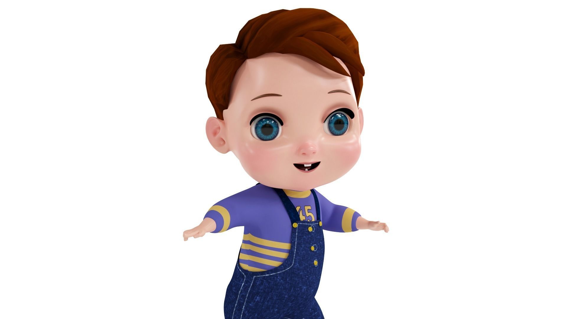 3D model Cartoon Boy Full Rigged and Animated in Blender with Unity VR ...