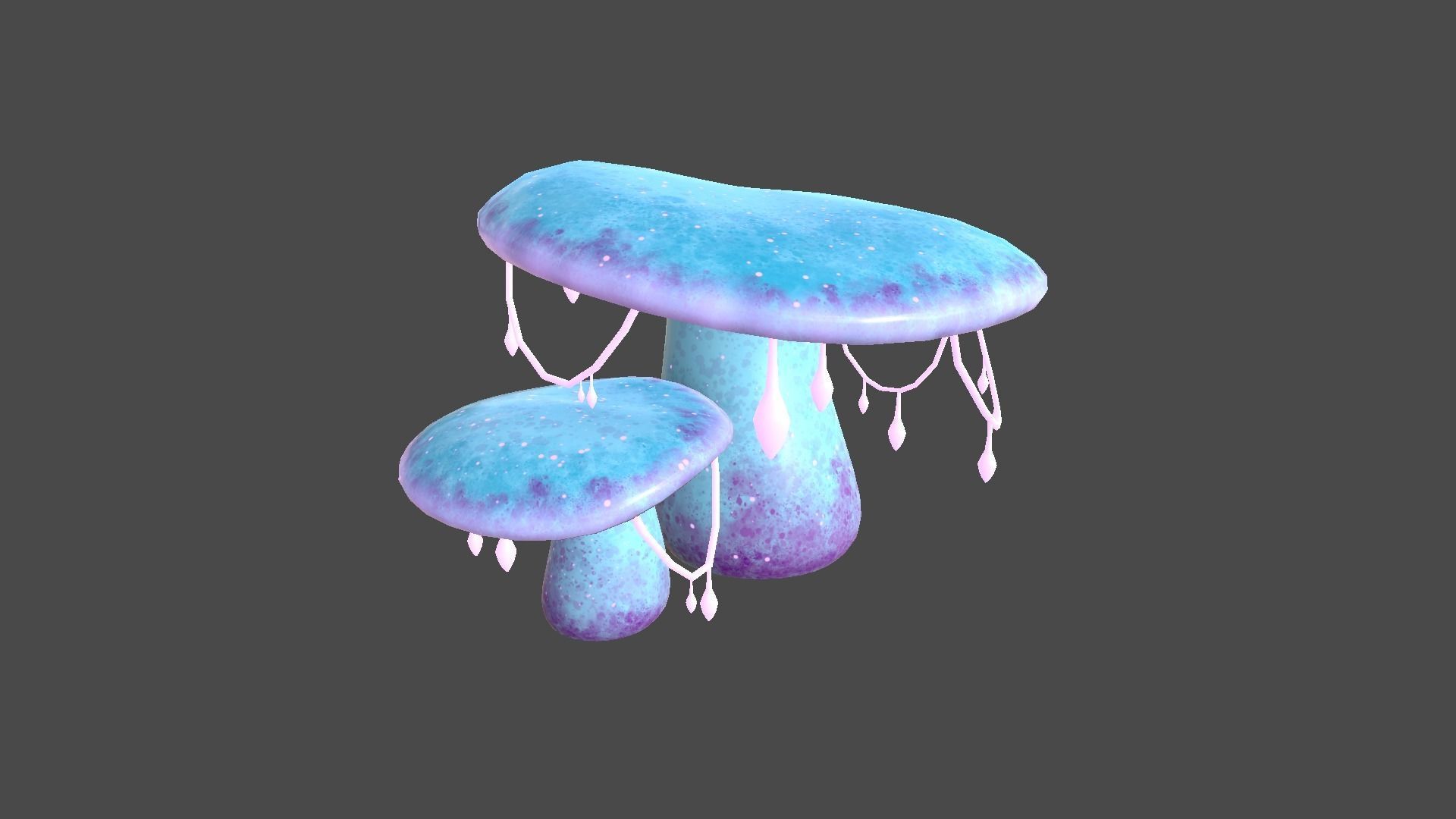 3D model Fantasy Mushroom C01 Purple Blue - Scene Backdrop Design VR ...