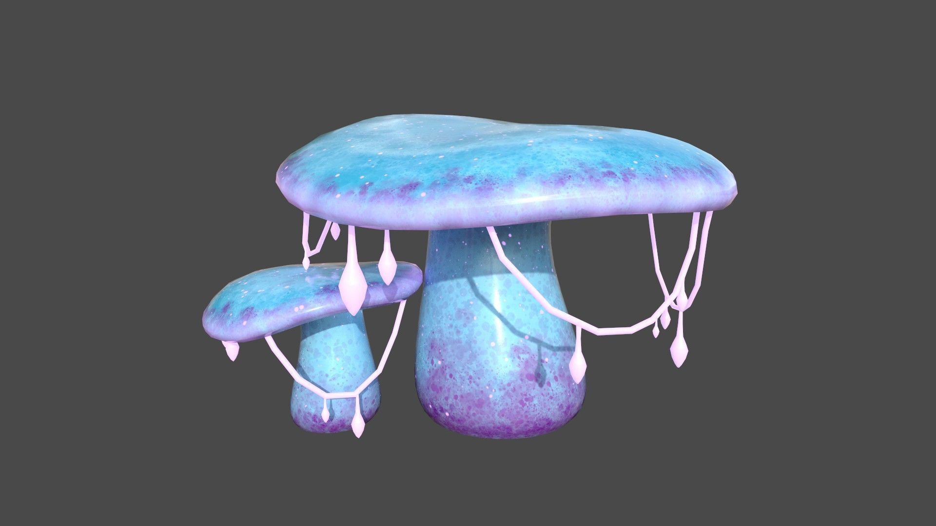 3D model Fantasy Mushroom C01 Purple Blue - Scene Backdrop Design VR ...