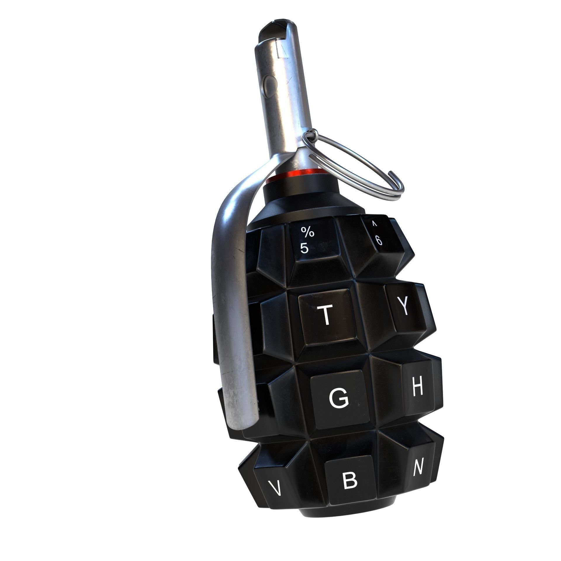 3D model Grenade F1 Fuse with Keyboard Buttons VR / AR / low-poly ...
