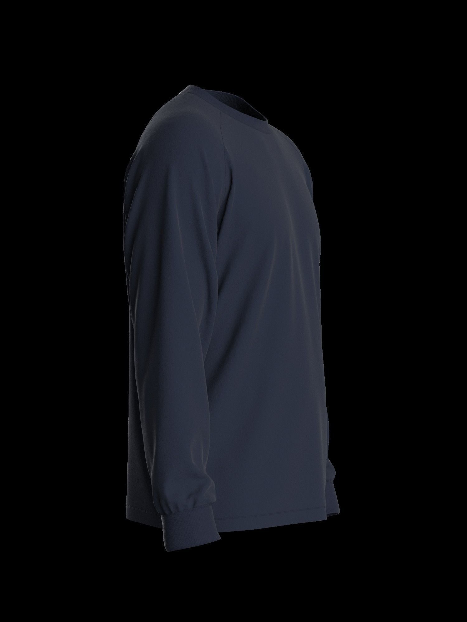 Male raglan longsleeve 3D model animated rigged | CGTrader
