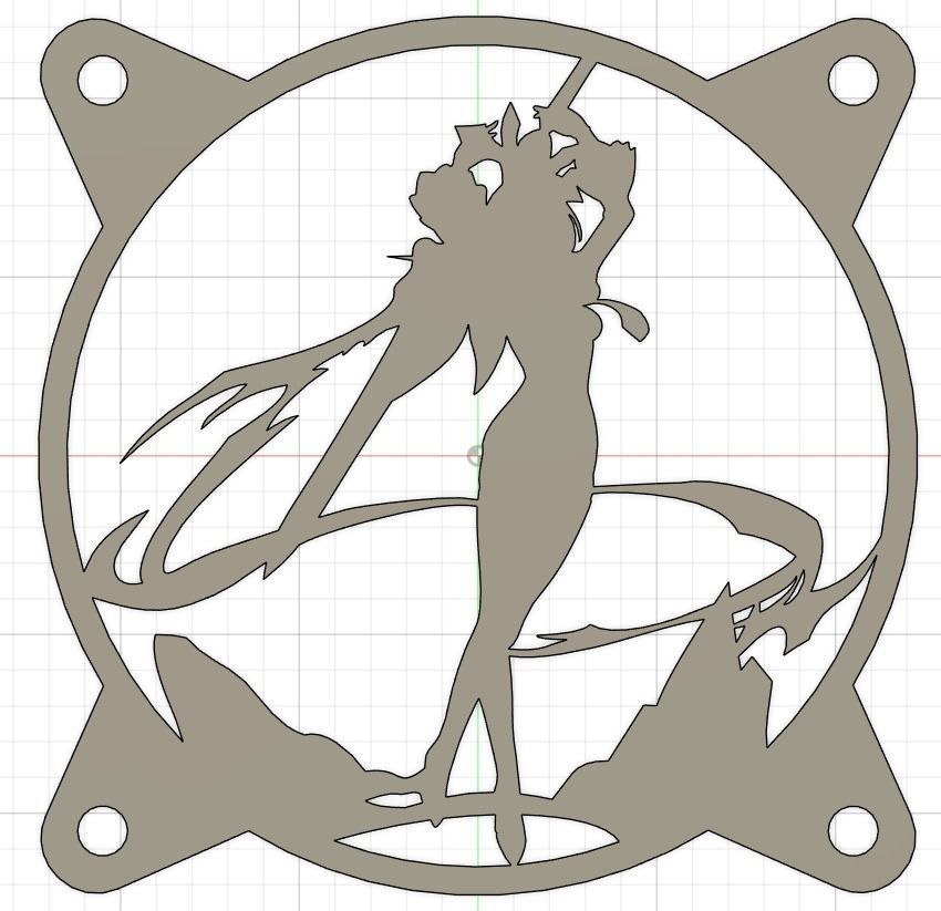 Genshin Impact Eula PC fan cover 3D model 3D printable | CGTrader