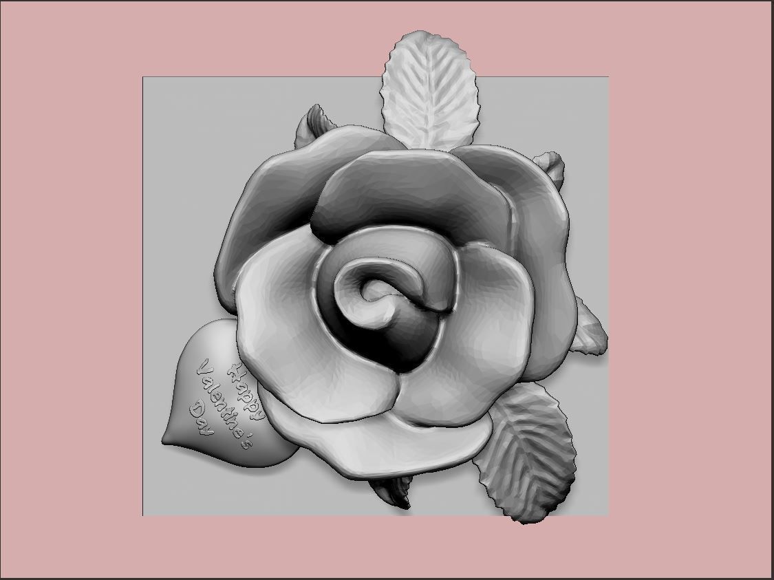 Rose and Heart 3D model 3D printable | CGTrader
