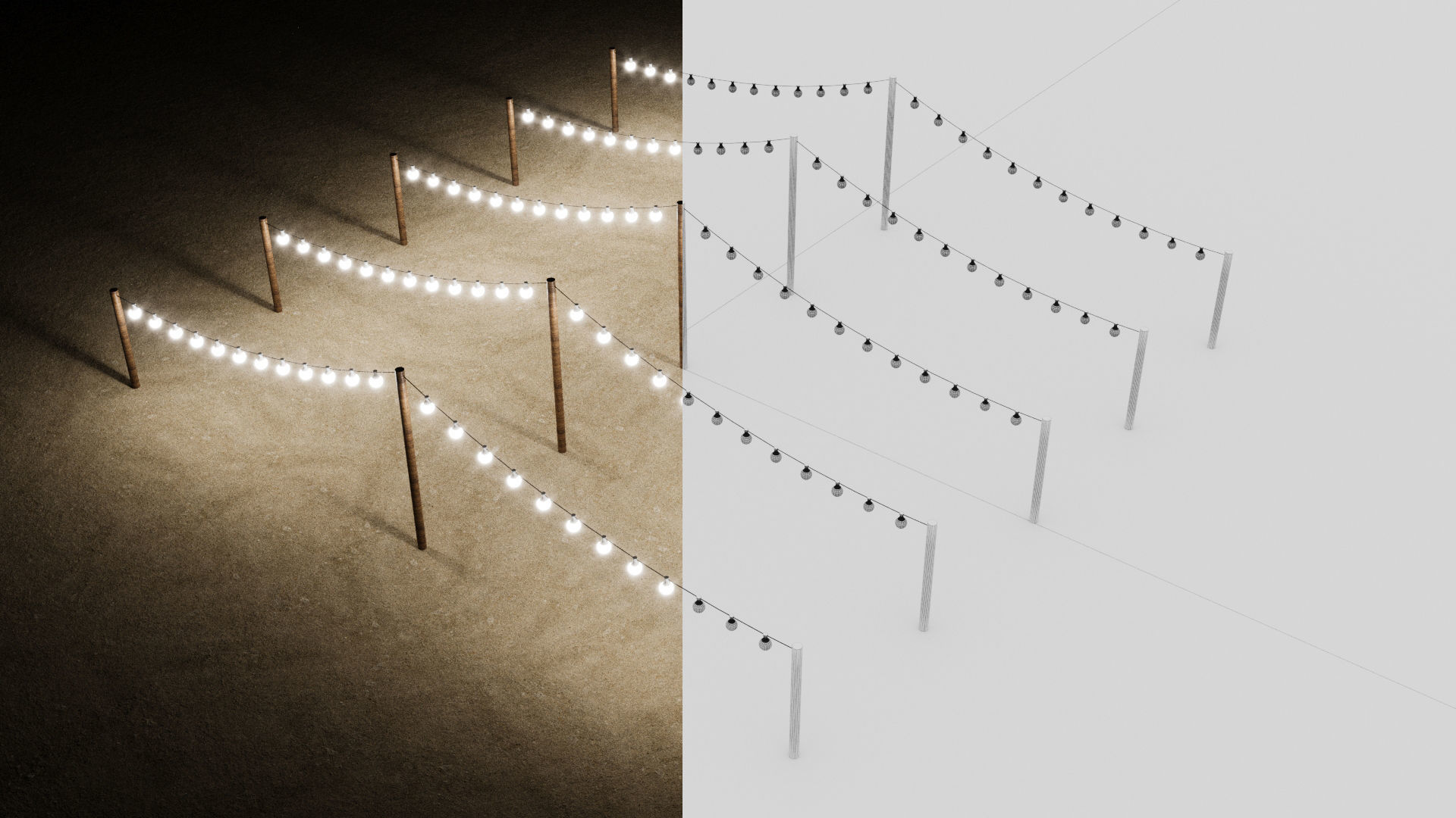 3D model Light Bulb String VR / AR / low-poly | CGTrader