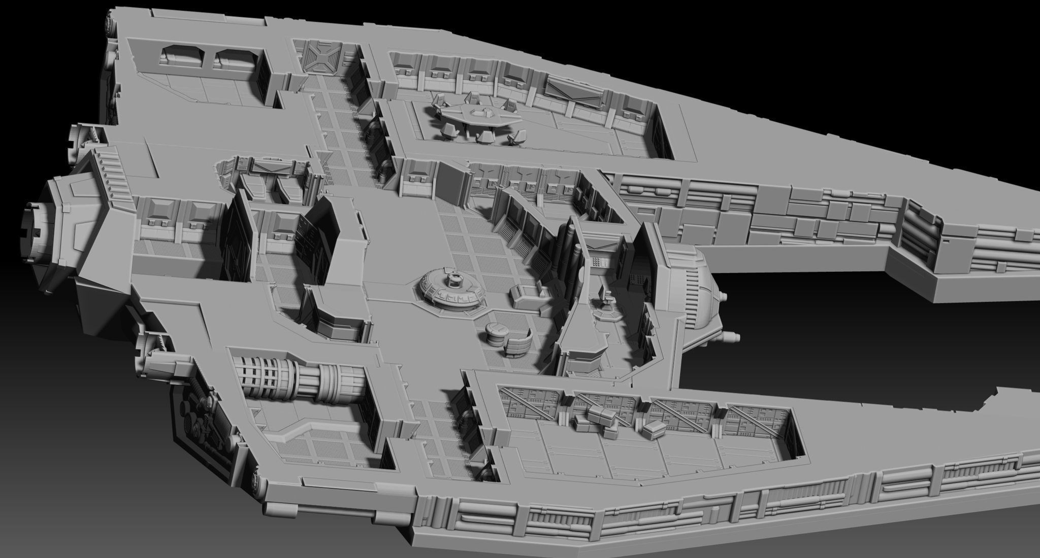 Old Dark Fury Interceptor with Interior 3D model 3D printable | CGTrader