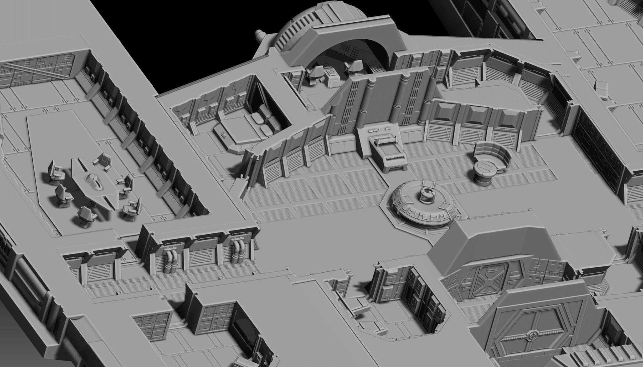 Old Dark Fury Interceptor with Interior 3D model 3D printable | CGTrader