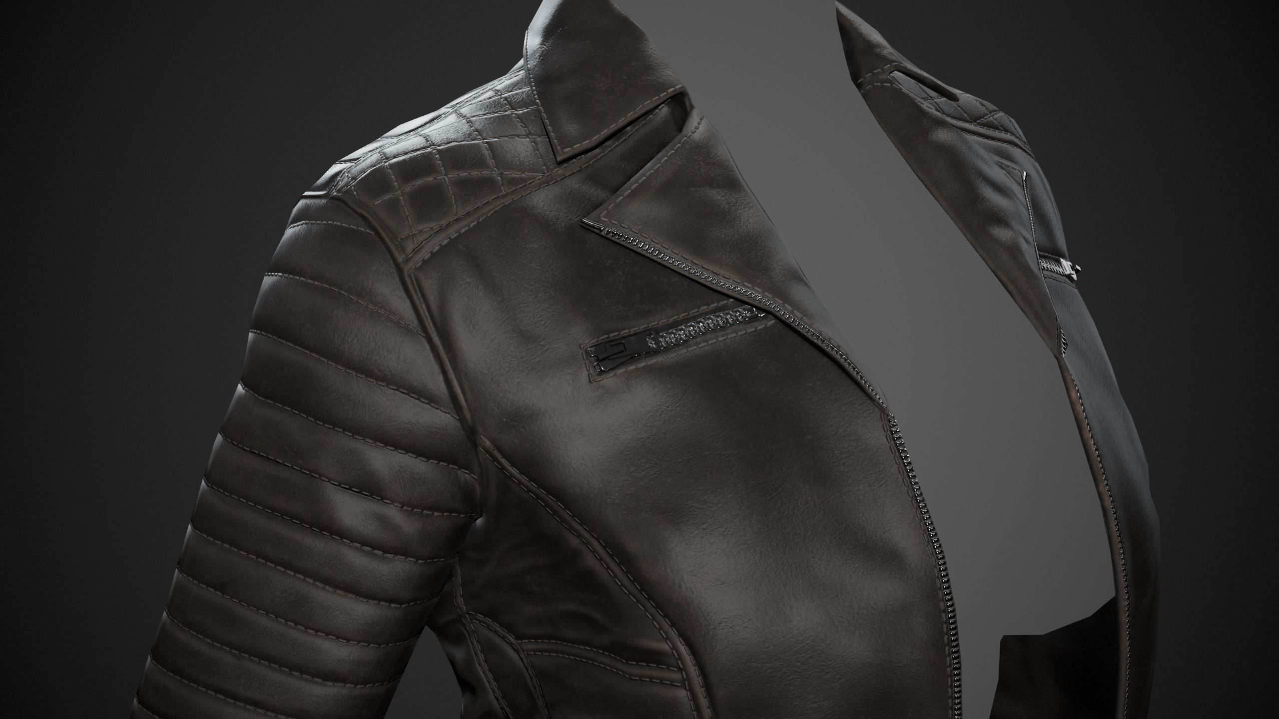 3D model Black Biker Jacket VR / AR / low-poly | CGTrader