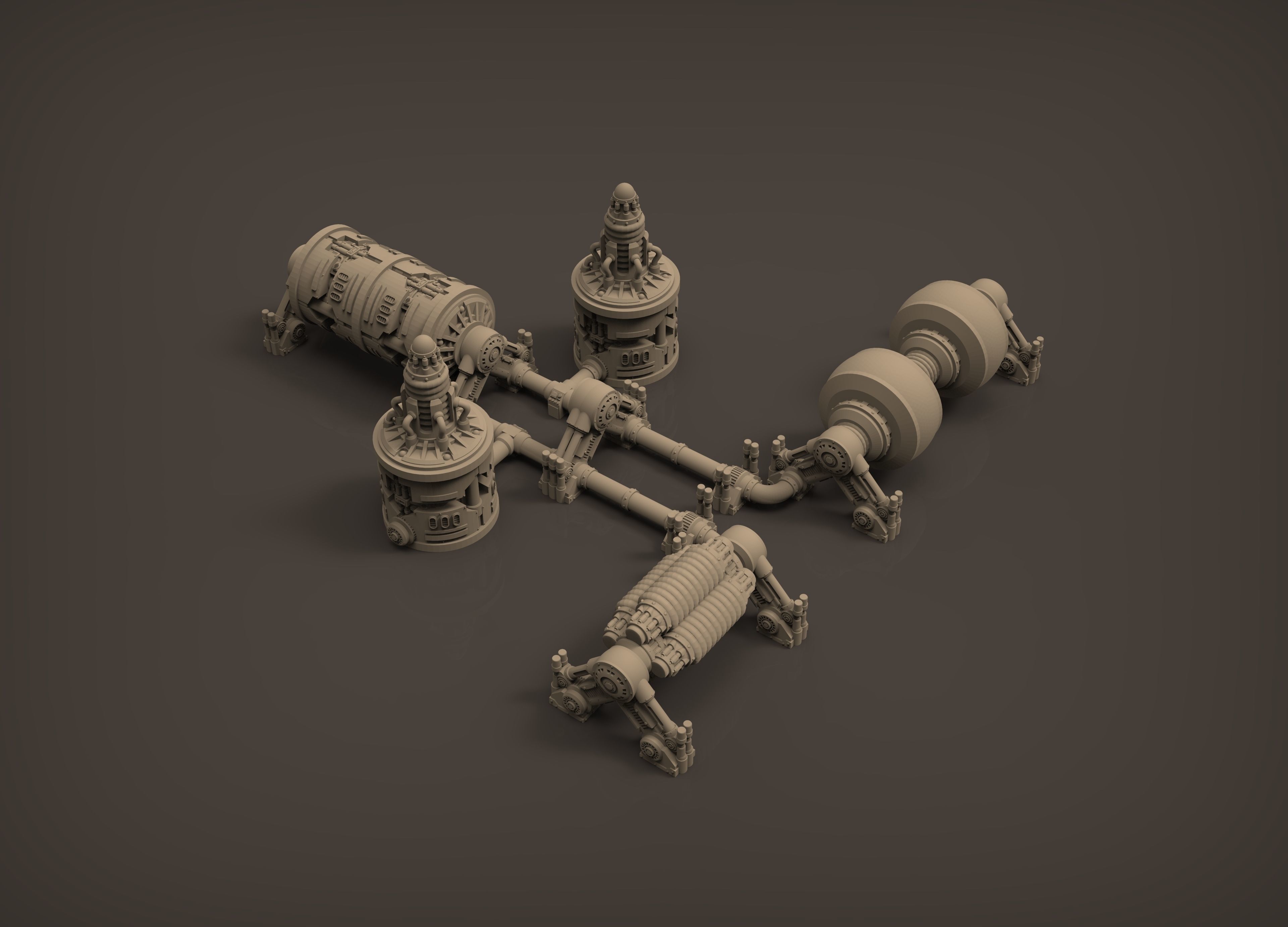 Industrial Pipes and Stacks 3D model 3D printable | CGTrader