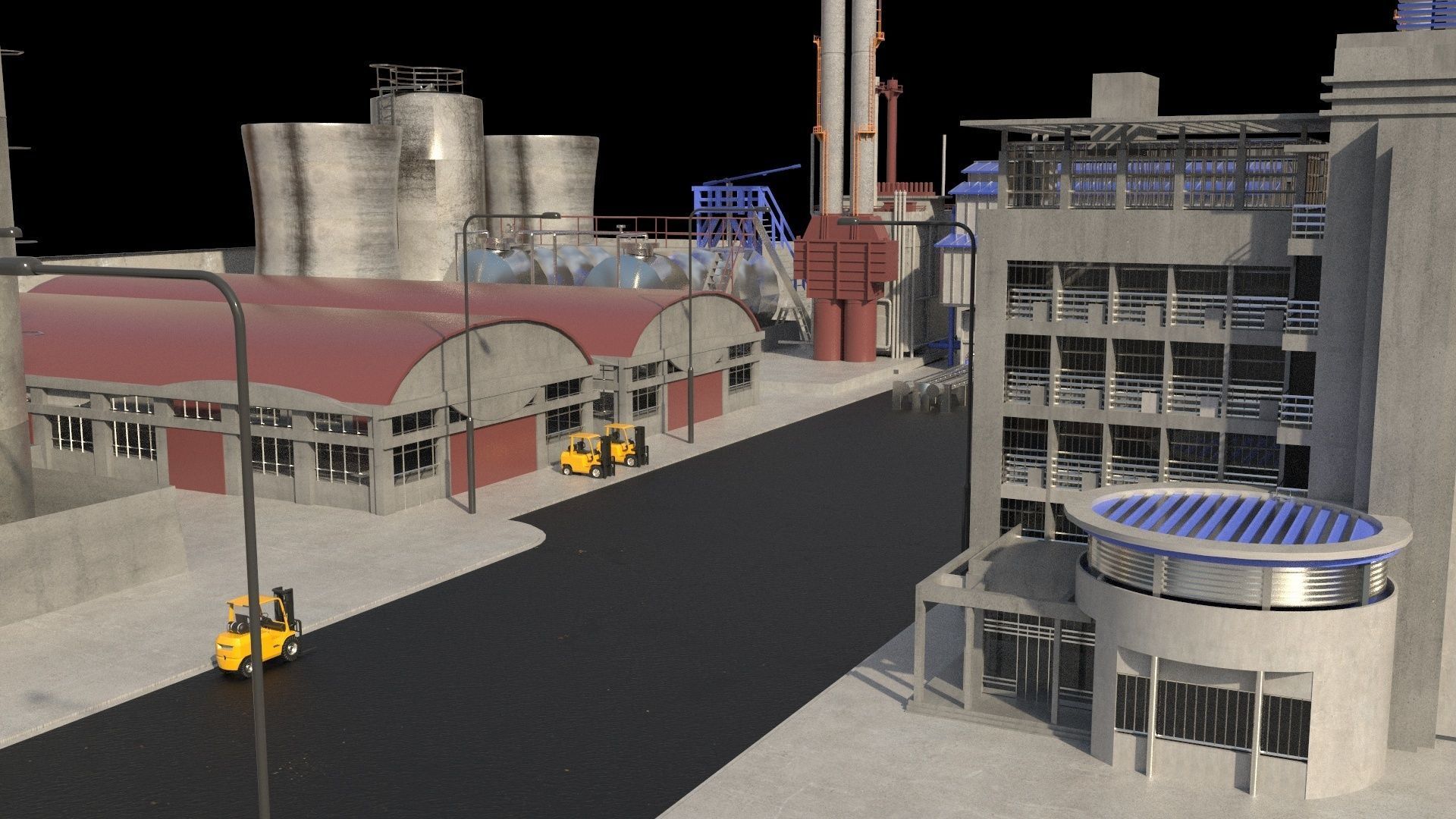 3D model Factory Industrial scene VR / AR / low-poly | CGTrader