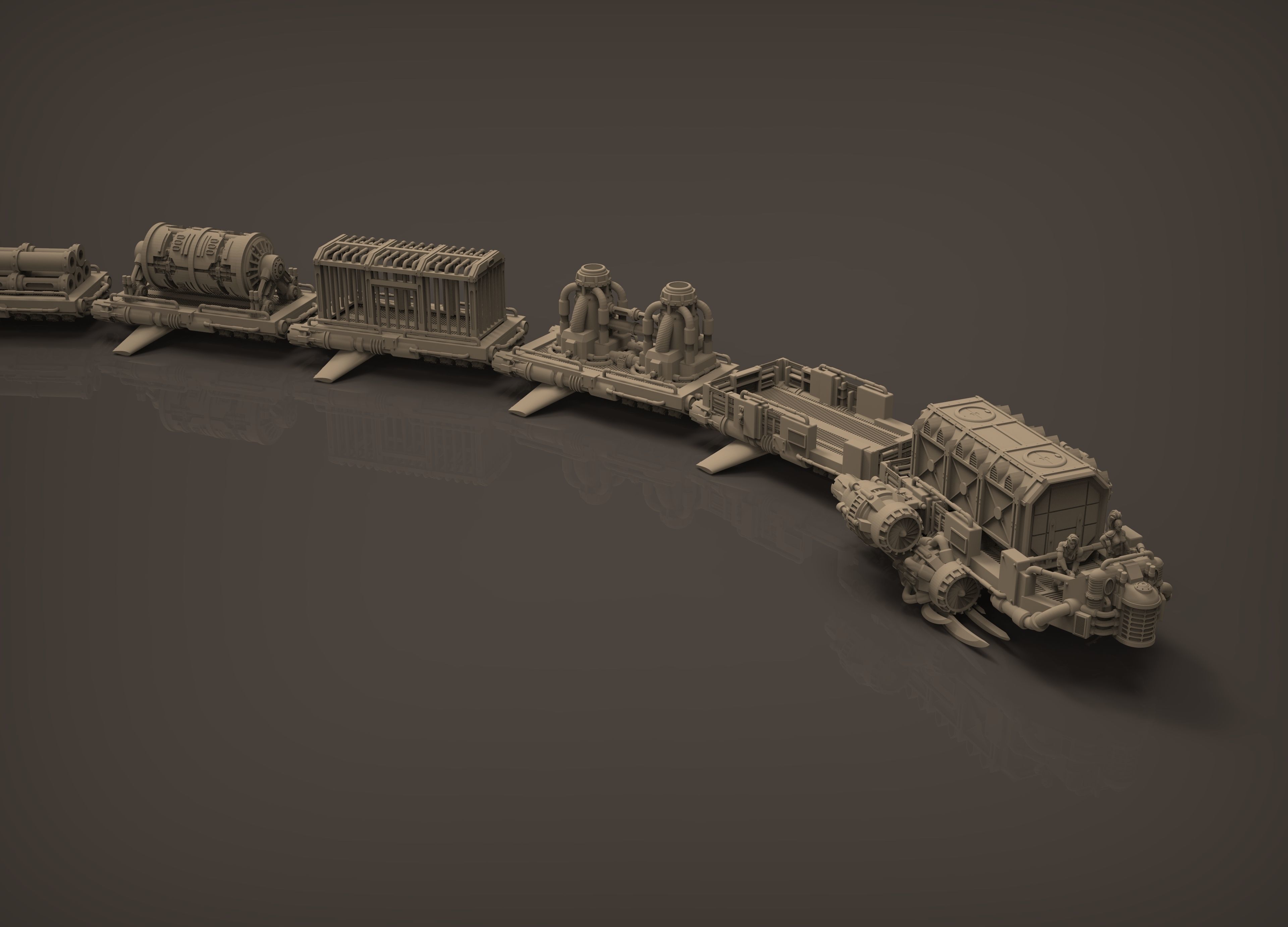 Wasteland Grav Cargo Train 3D model 3D printable | CGTrader