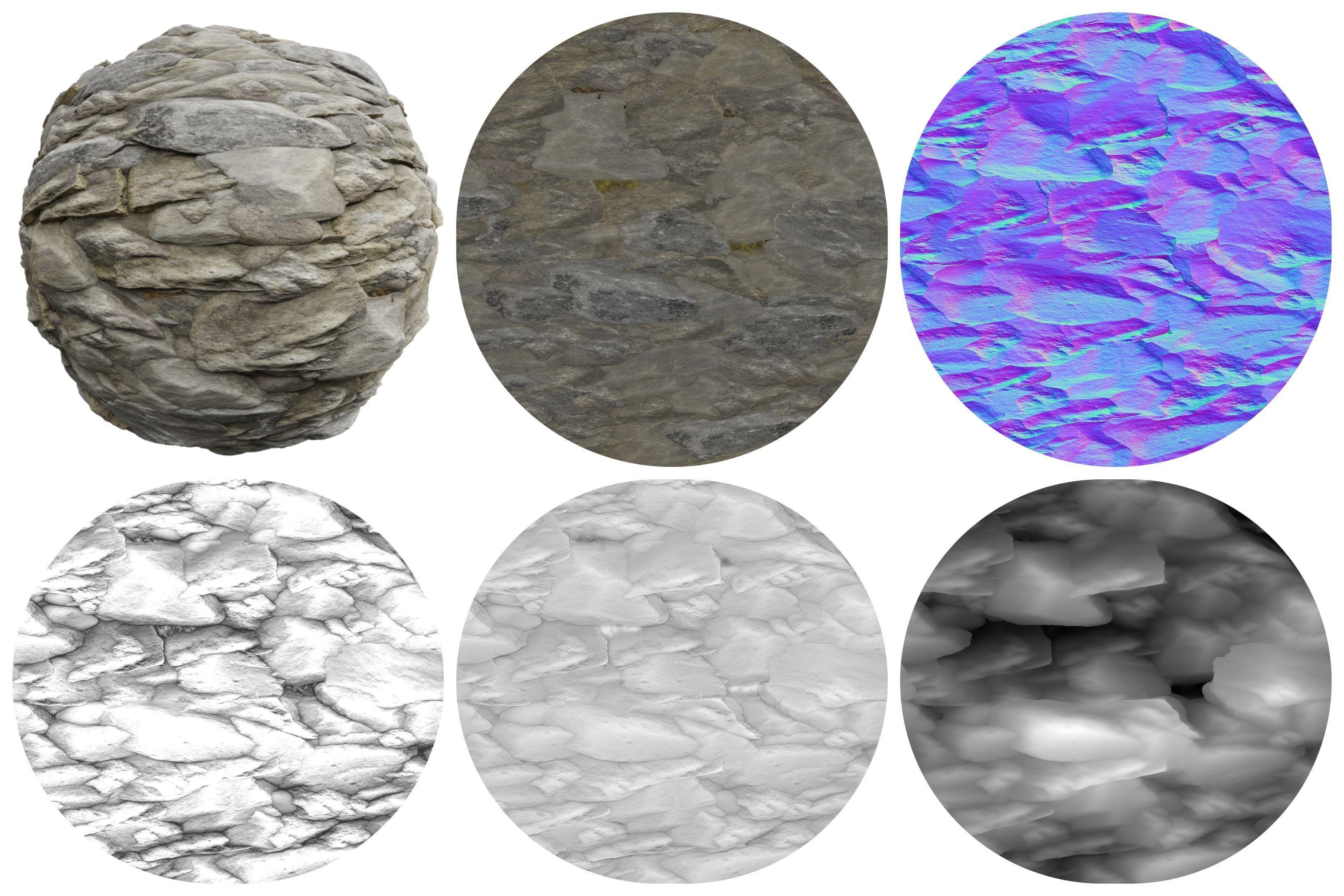 Pack 6 Gravel Stone Realistic PBR 4K Texture | CGTrader