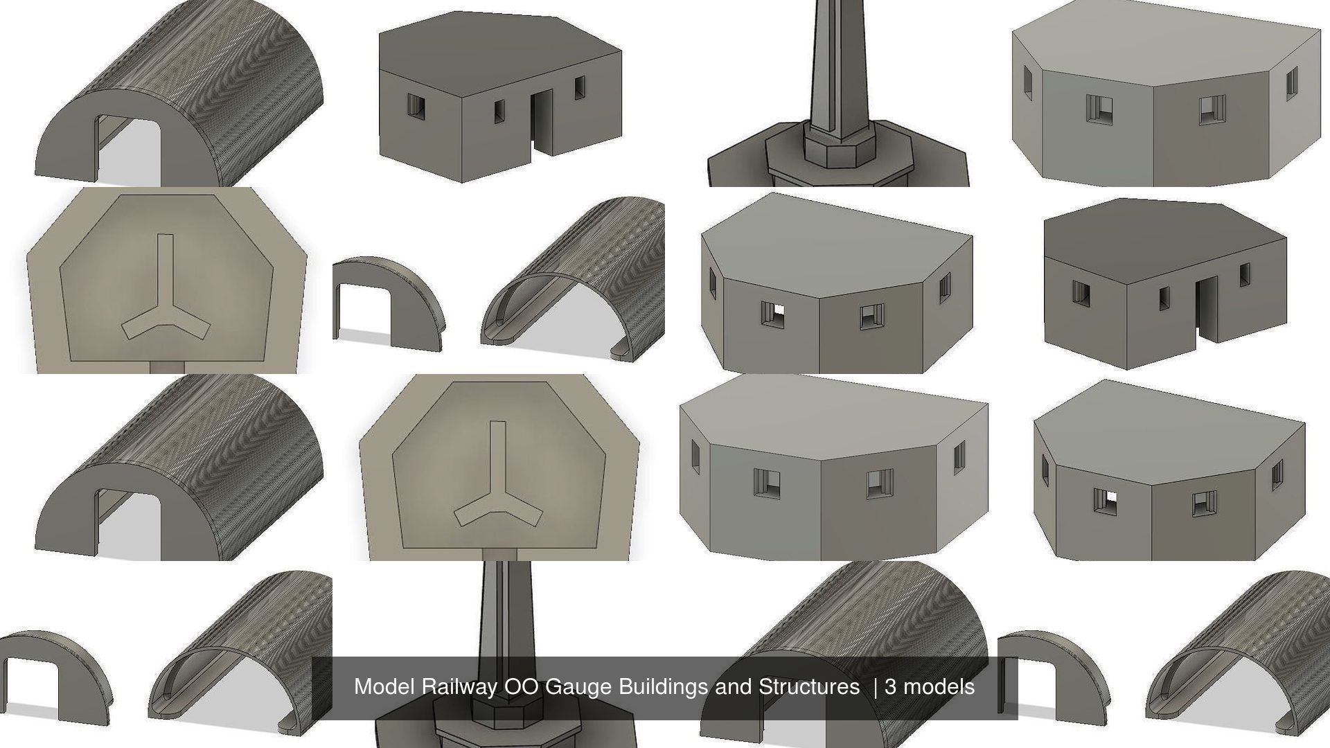 Model Railway OO Gauge Buildings and Structures 3D Model Collection 3D printable | CGTrader