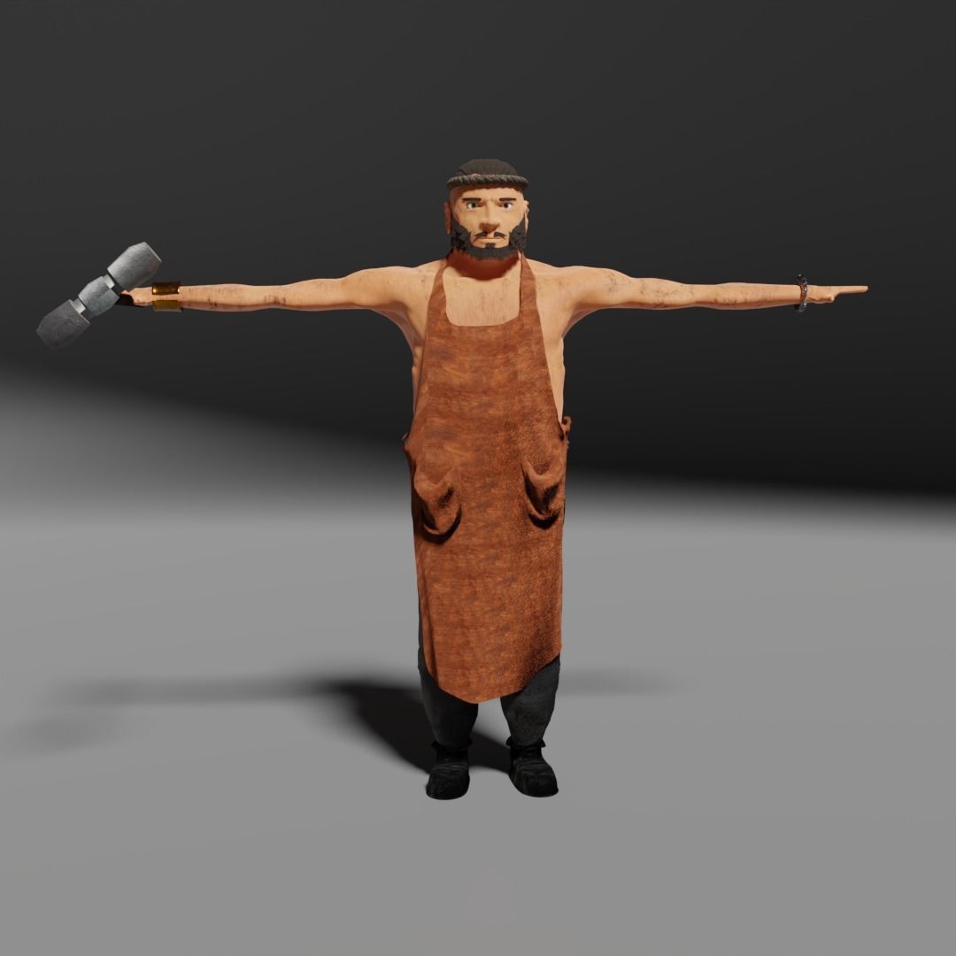 3D model Blacksmith Man VR / AR / low-poly | CGTrader