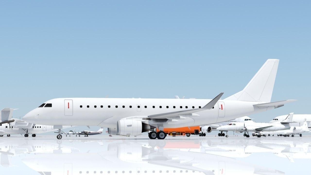 3D model Embraer ERJ175 Long Range Low Poly Static Aircraft VR / AR ...