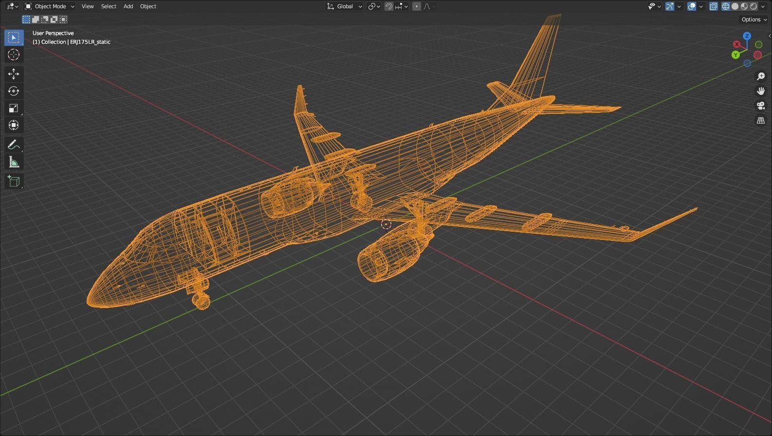 3D model Embraer ERJ175 Long Range Low Poly Static Aircraft VR / AR ...