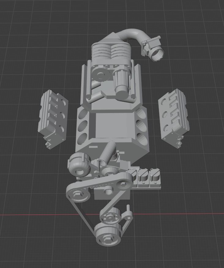L67 Style Supercarged V6 Engine 3D model 3D printable | CGTrader
