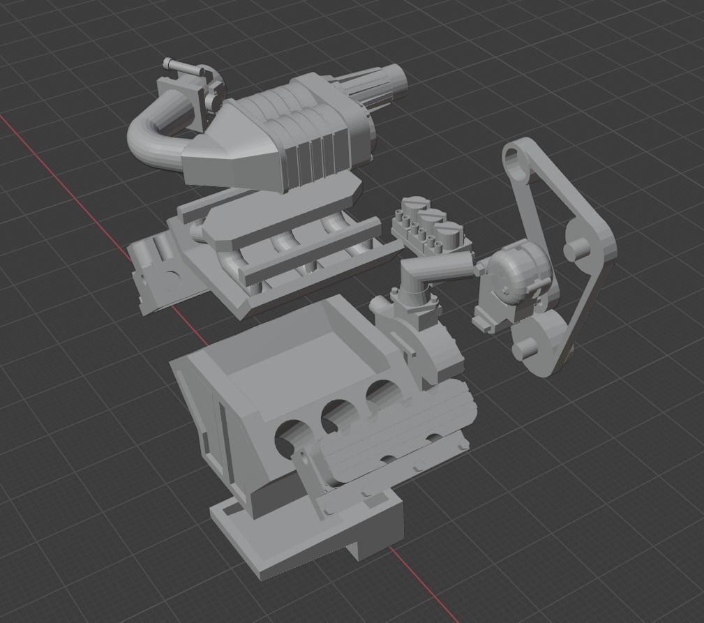 L67 Style Supercarged V6 Engine 3D model 3D printable | CGTrader