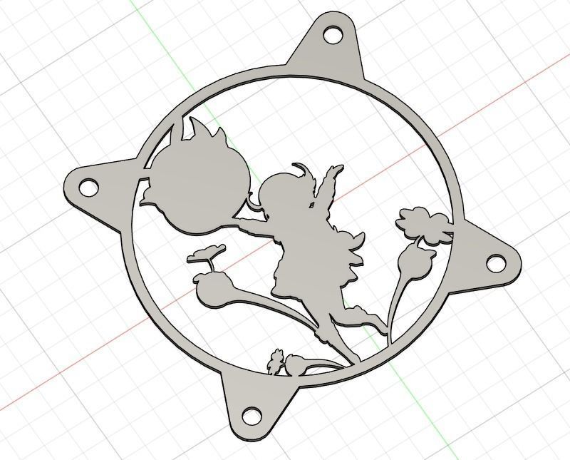 Genshin Impact Klee PC fan cover 3D model 3D printable | CGTrader