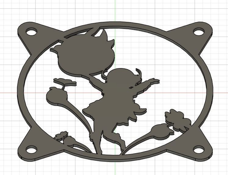 Genshin Impact Klee PC fan cover 3D model 3D printable | CGTrader