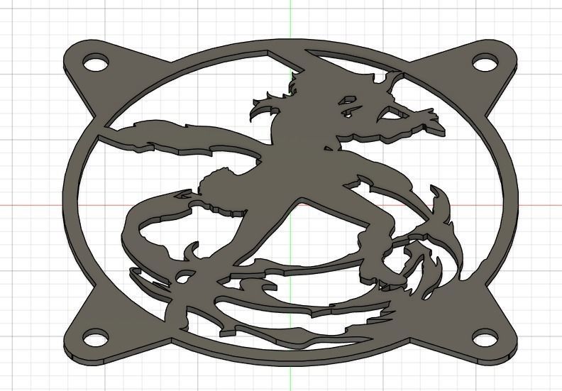 Genshin Impact Diluc PC fan cover 3D model 3D printable | CGTrader