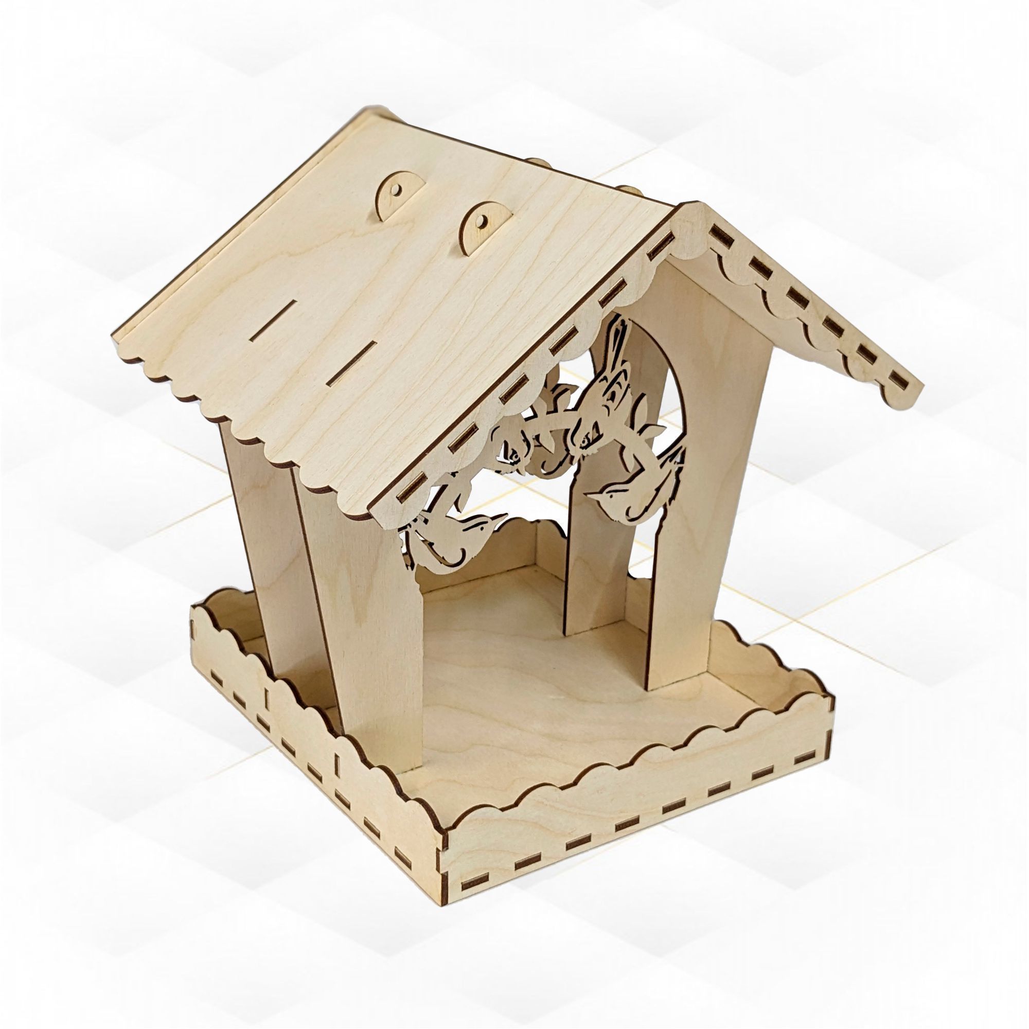 Bird feeders with birds silhouette design laser cut 3D model 3D ...
