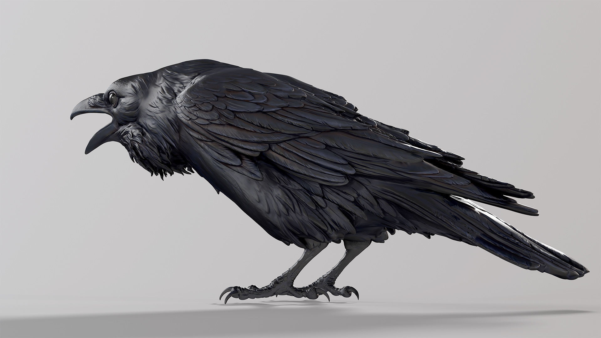 Crow - 3D Sculpting - High Poly 3D model 3D printable | CGTrader
