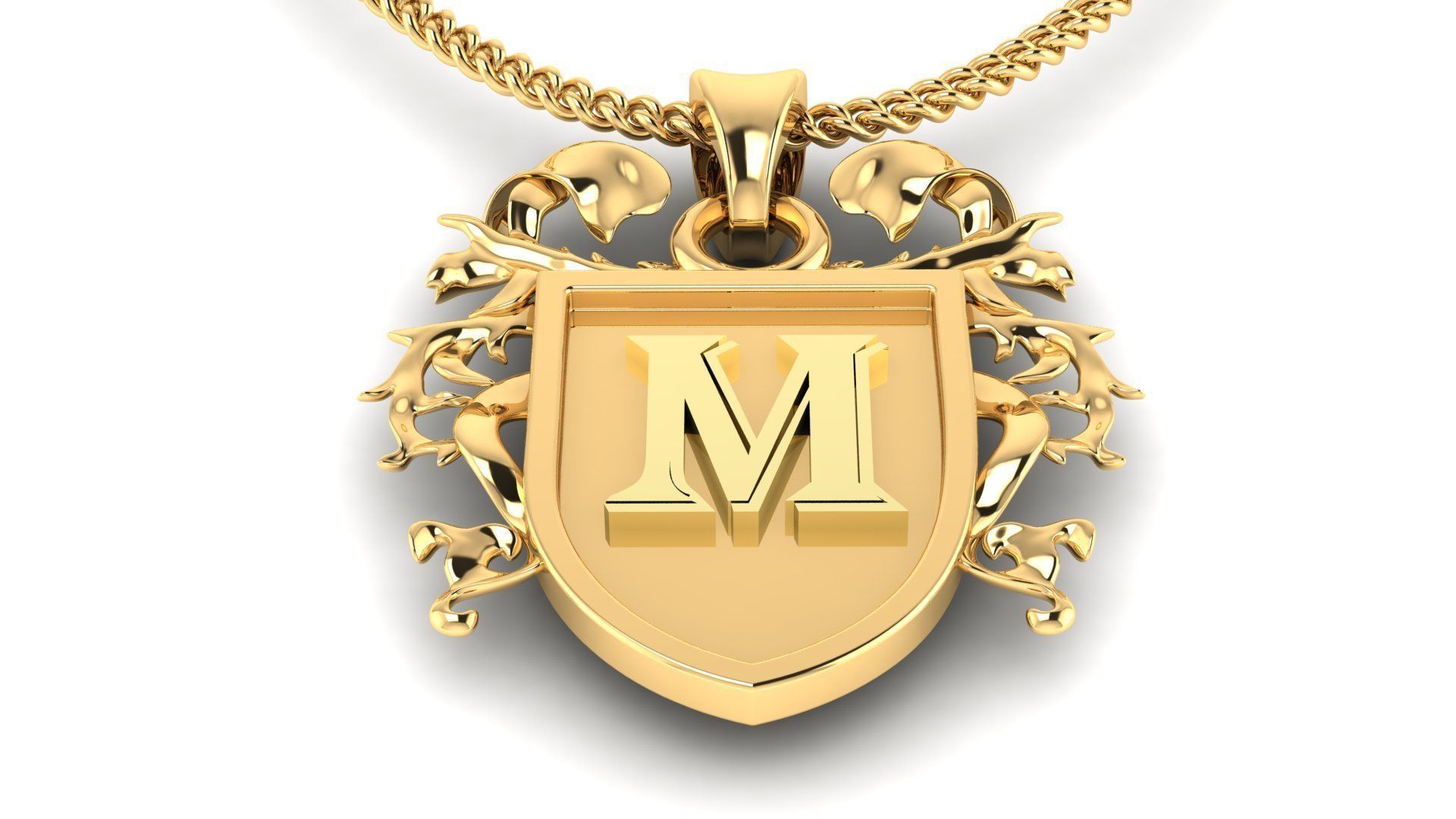 Letter- M - Pendant Name 3D model 3D printable | CGTrader