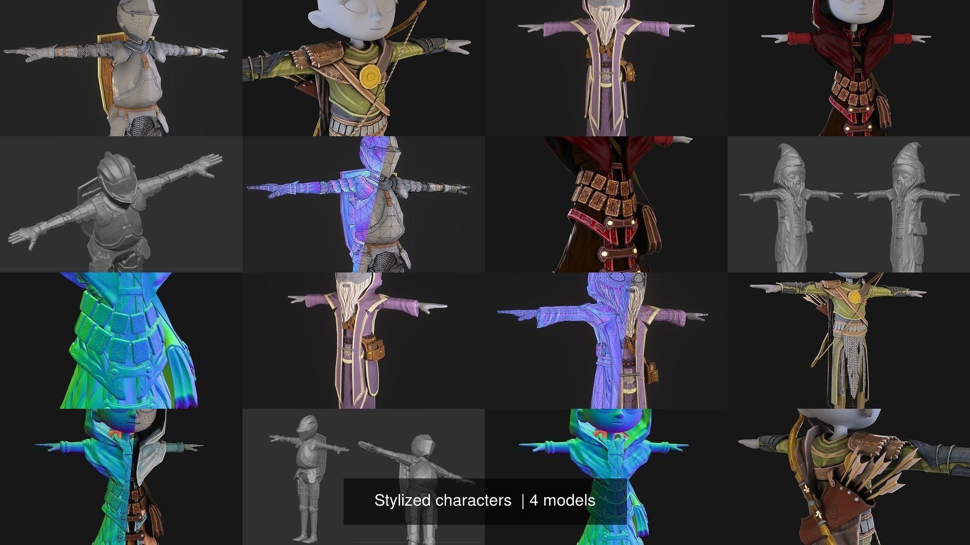 3D Model Collection Stylized characters VR / AR / low-poly | CGTrader