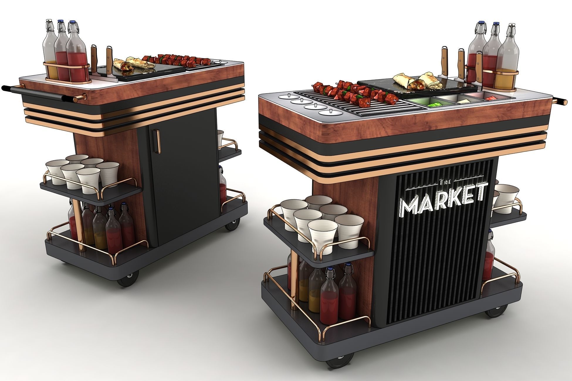 3d model Service Car Service dinner Trolley New 3D model 3D model ...