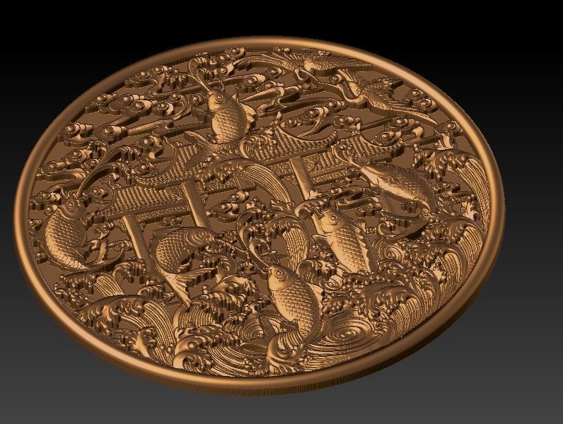 round jumping fish COIN 3D model 3D printable | CGTrader