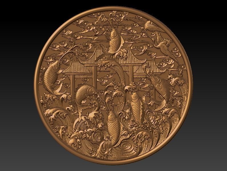 round jumping fish COIN 3D model 3D printable | CGTrader