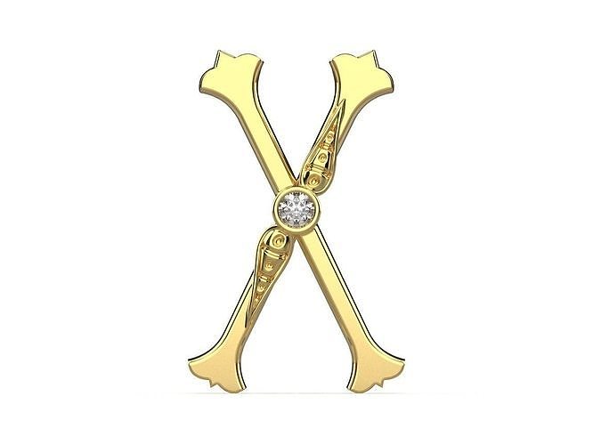 Alphabet Latin X 3D model 3D printable | CGTrader