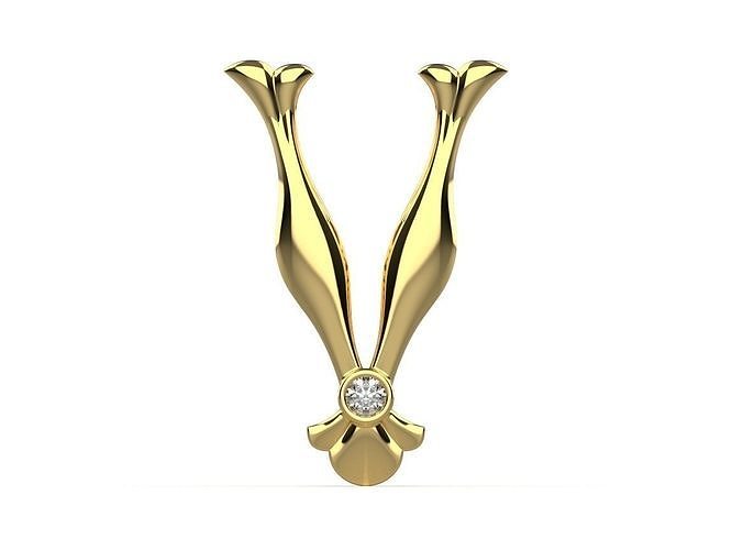 Alphabet Latin V 3D model 3D printable | CGTrader