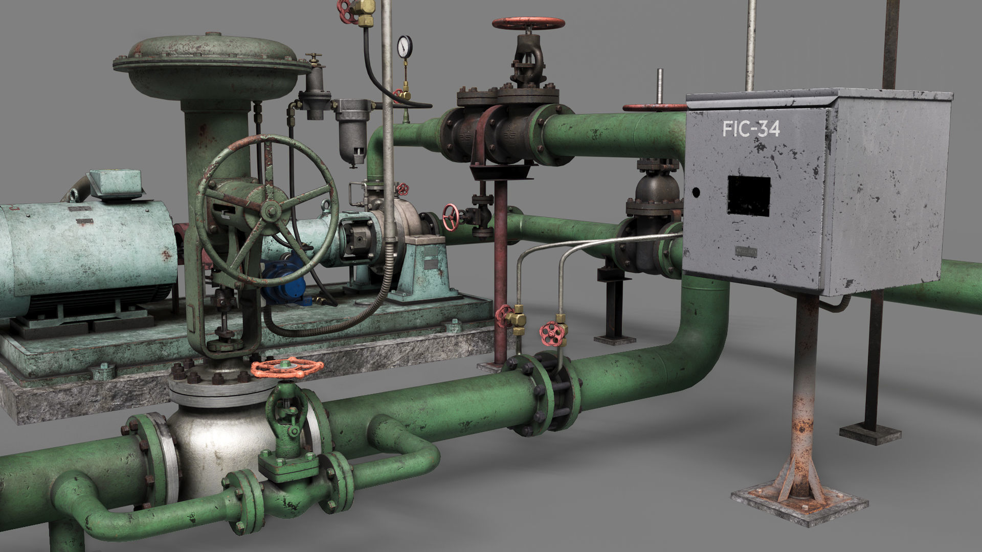 Centrifugal pump room 3D model | CGTrader