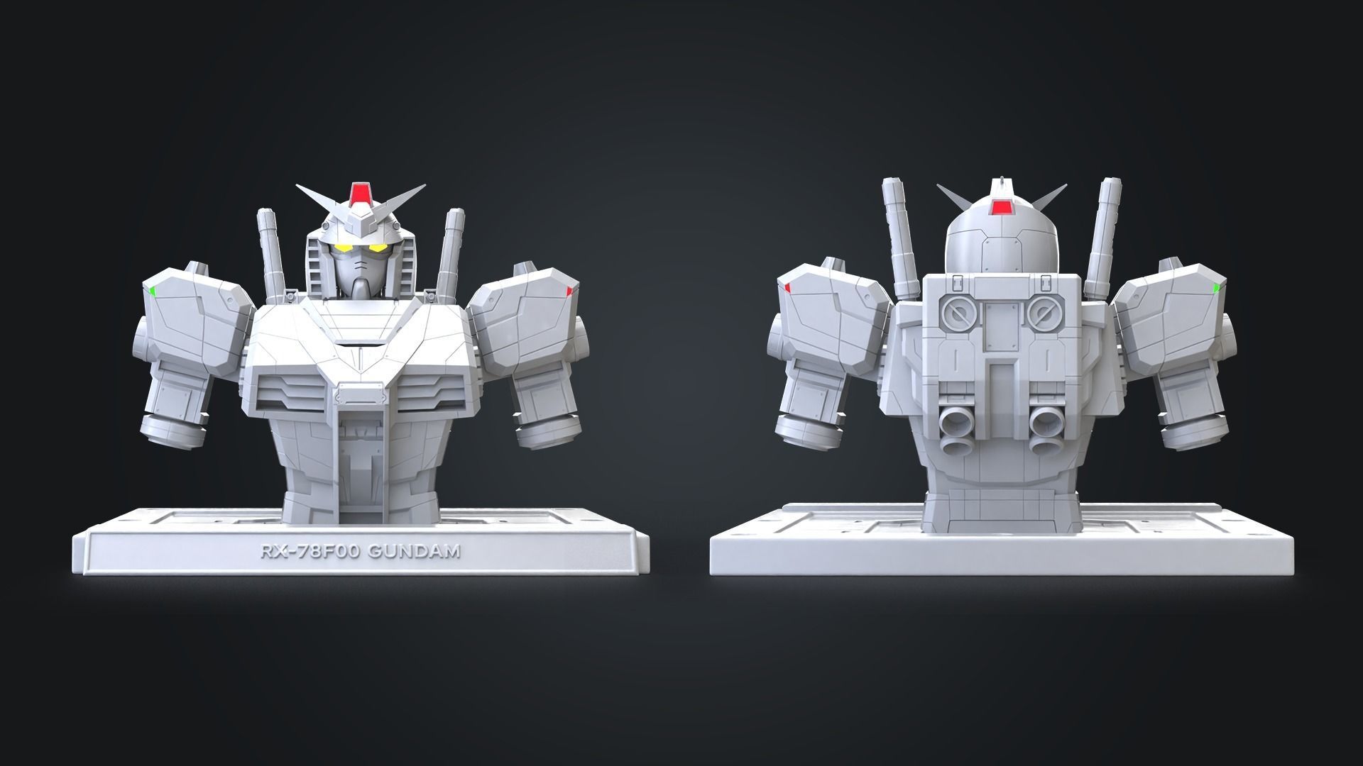 GUNDAM BUST RX-78F00 3D print model 3D model 3D printable | CGTrader
