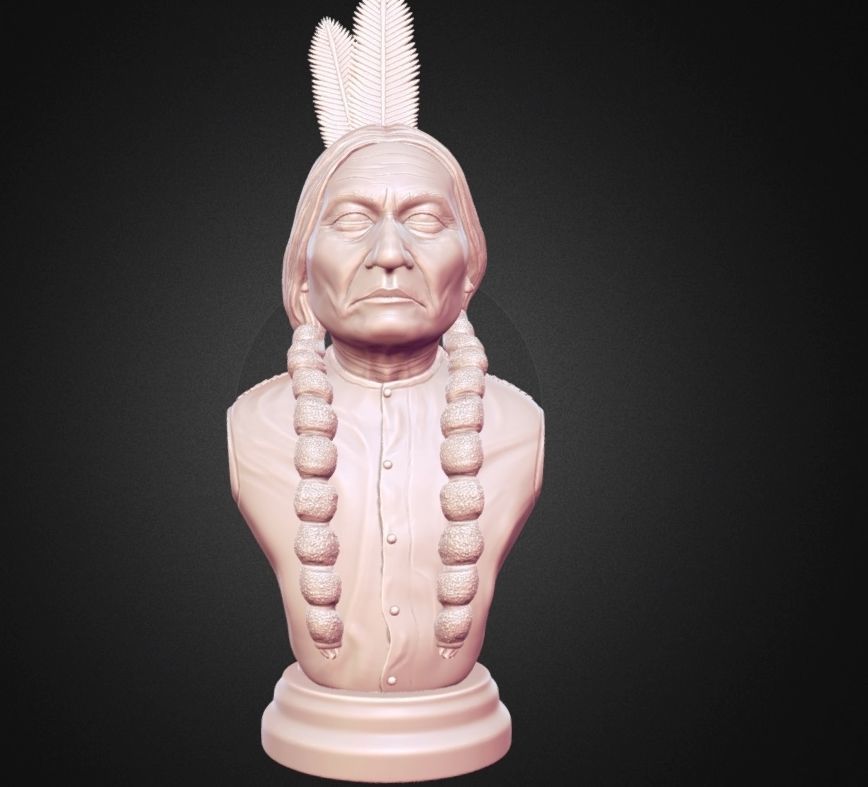 Sitting Bull 3D Printing Creation 3D model 3D printable | CGTrader
