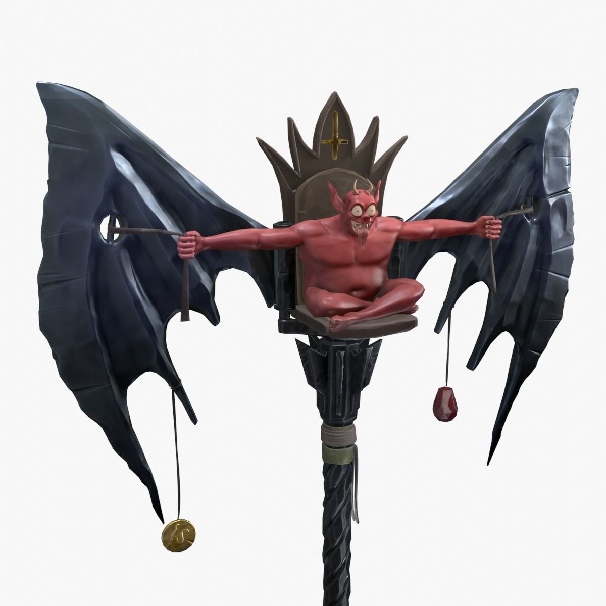 3D model Stylized PBR Demon Battle Axe Game Weapon Prop model VR / AR ...