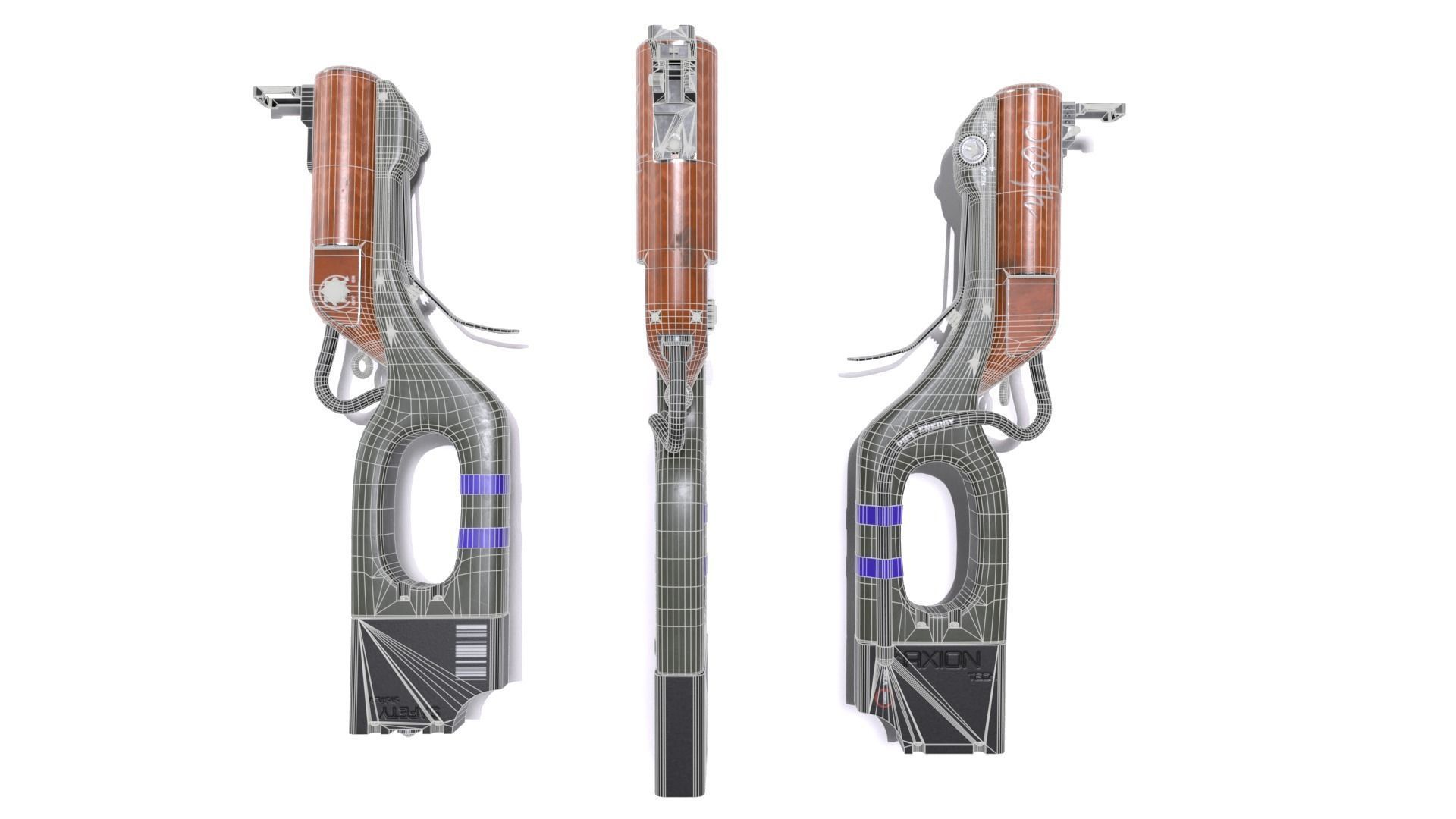 3D model Gun-Sci-Fi-Low Poly VR / AR / low-poly | CGTrader