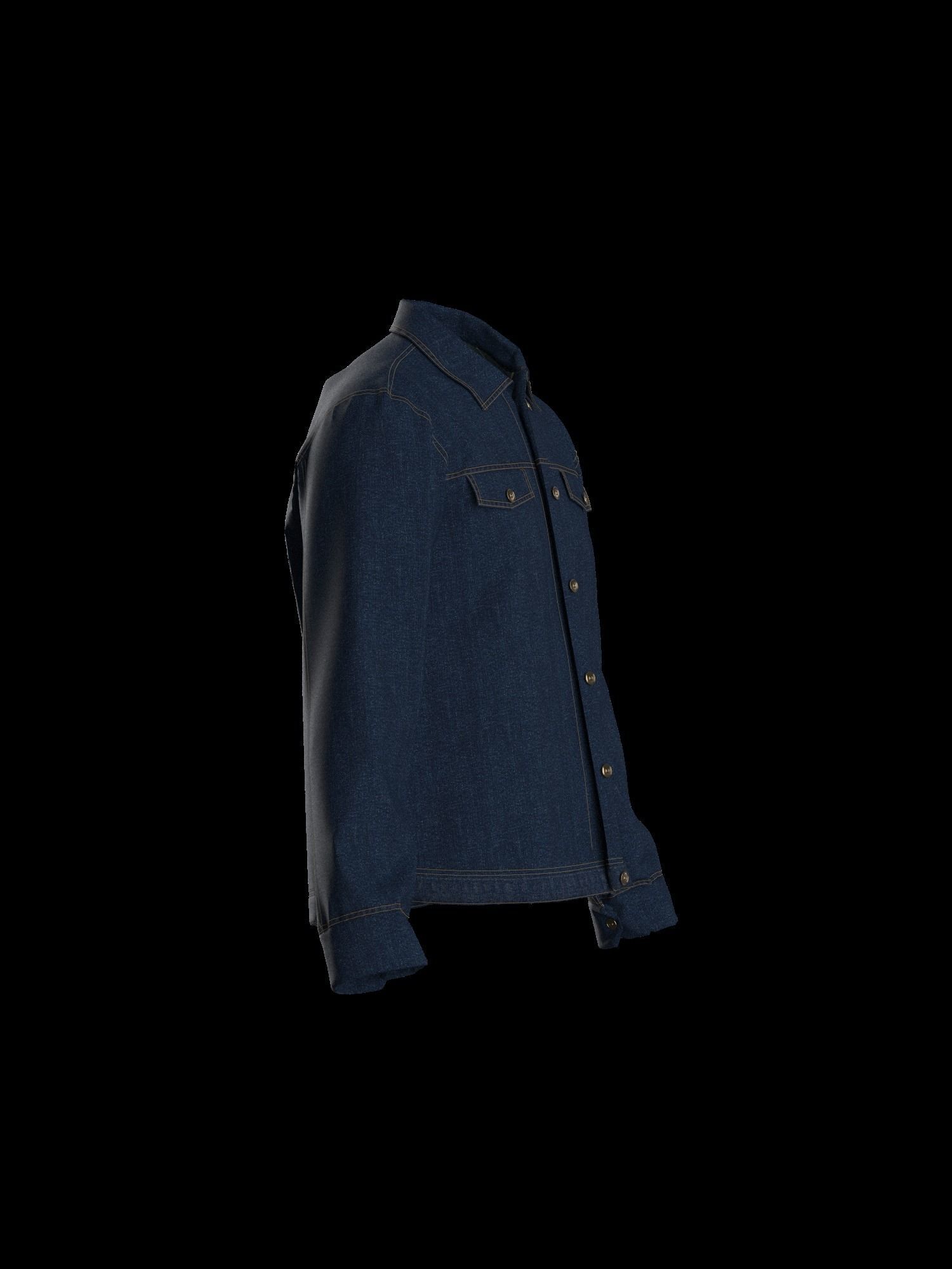 Male denim jacket 3D model animated rigged | CGTrader