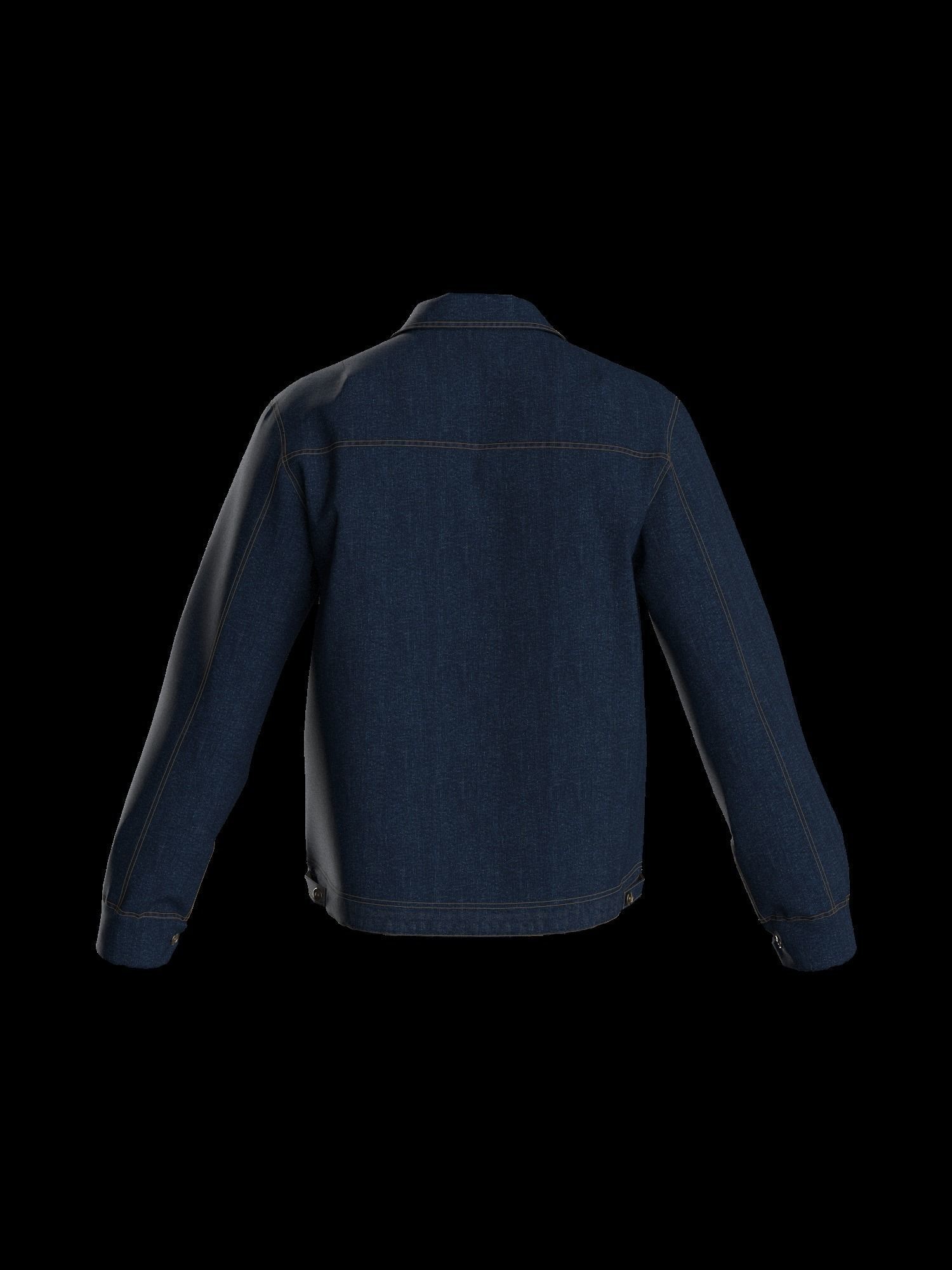 Male denim jacket 3D model animated rigged | CGTrader