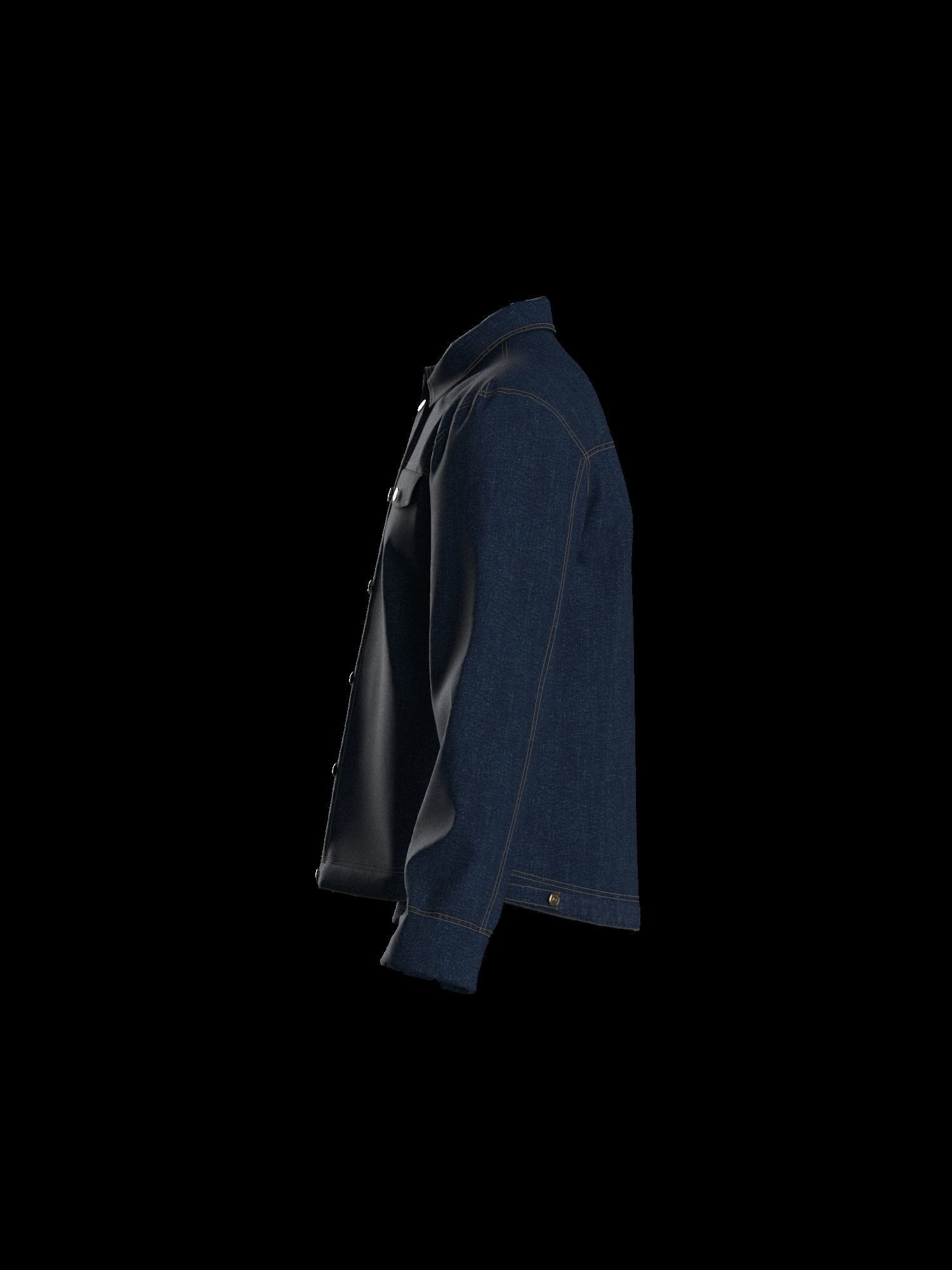 Male denim jacket 3D model animated rigged | CGTrader