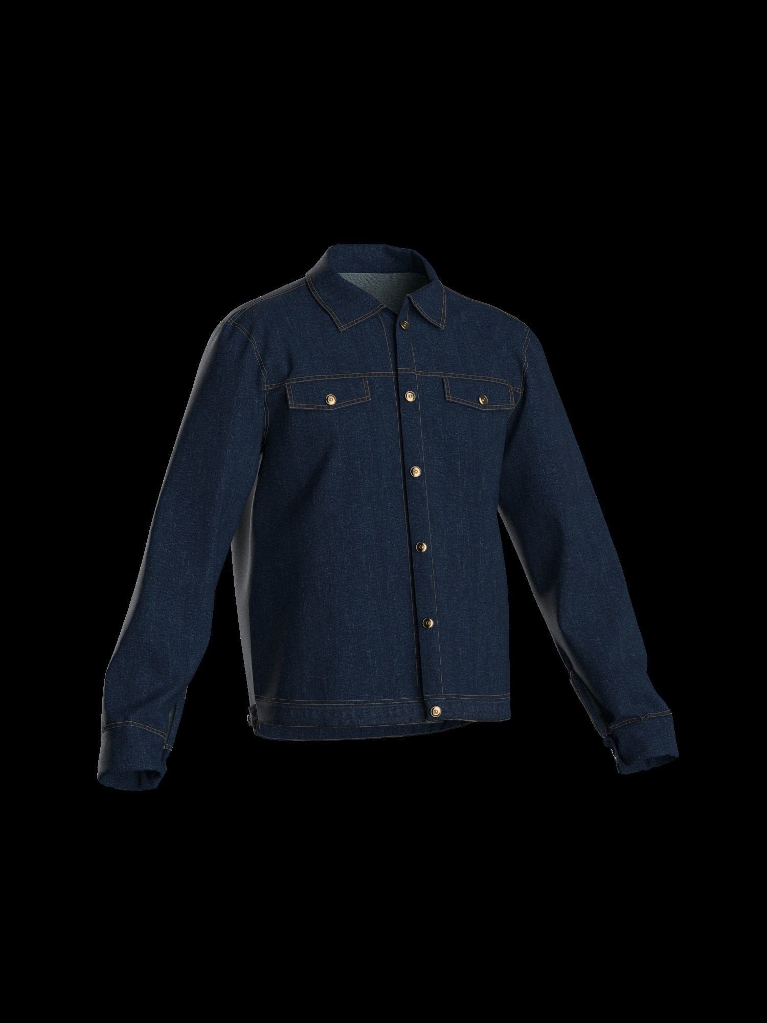 Male denim jacket 3D model animated rigged | CGTrader